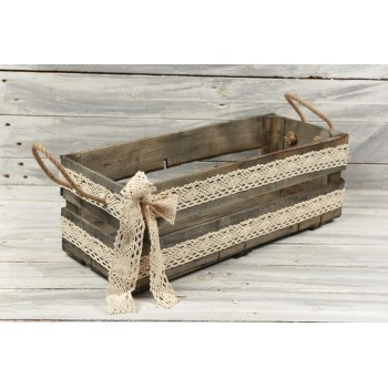 Ξύλινο τελάρο με δαντέλα 50x30cm